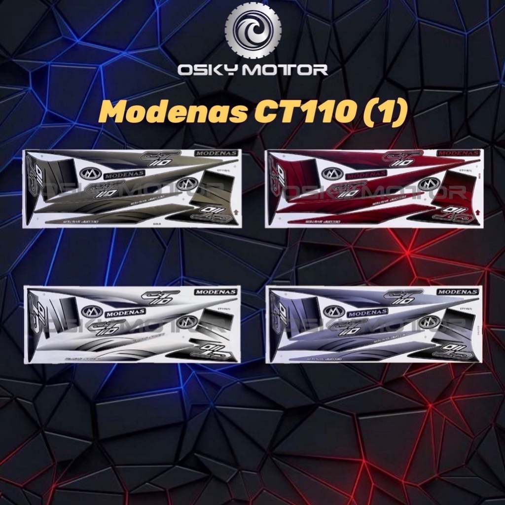 Modenas CT110 (1) Body Sticker - Gold / Red / White / Silver | Shopee ...