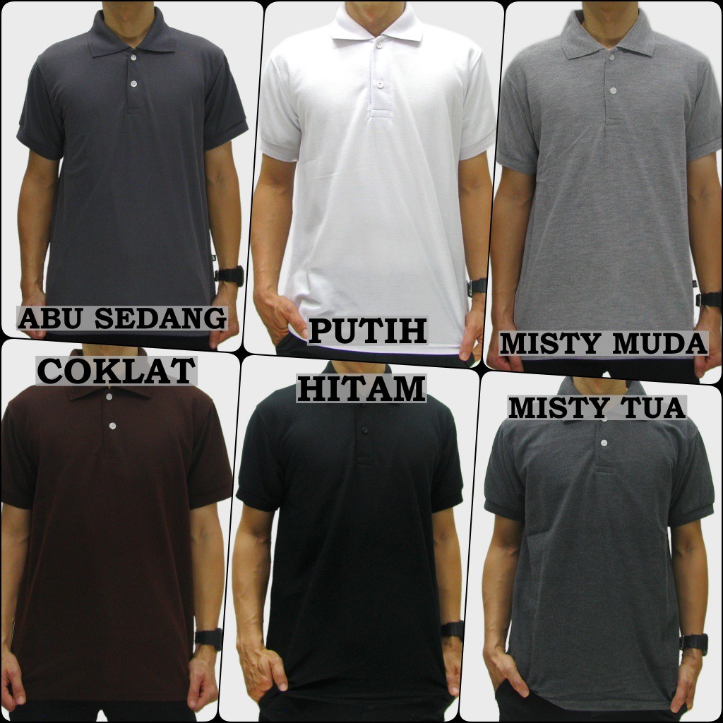 HITAM PUTIH Wangki Polo Collar T-shirt Short Sleeve Unisex Men Women ...