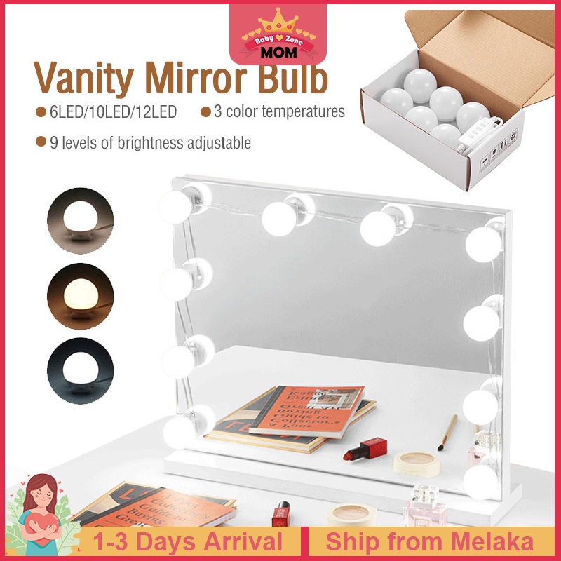 LED Make Up Mirror Light Bulbs USB Hollywood Vanity Makeup Mirror ...