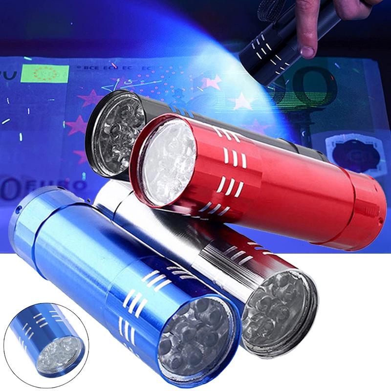 UV Torch Light 9- 51 LED Mini Toch Ultra Violet Torchlight Battery ...