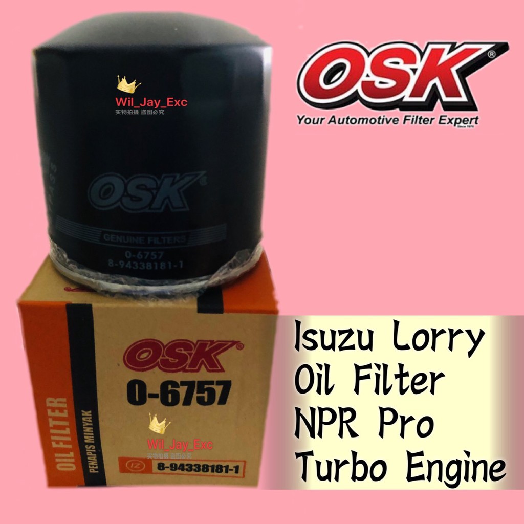 OSK O-6757 OIL FILTER LORRY NPR PRO TURBO | Shopee Malaysia