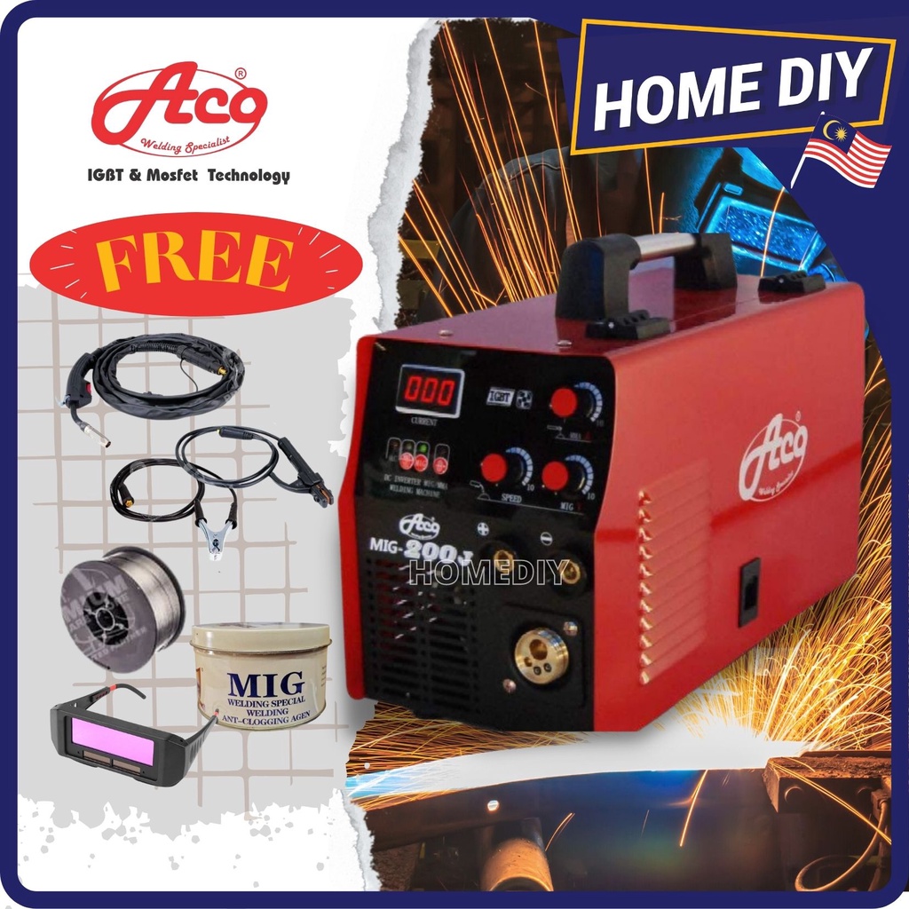 ACO MIG 200J Gasless Welding Machine *NON-GAS* Ready Stock 1 Year ...
