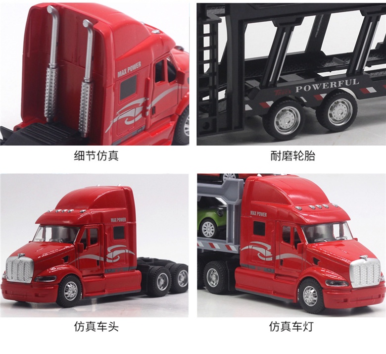 1:48 Alloy American Truck Transporter Model Toy Simulation Lorry ...