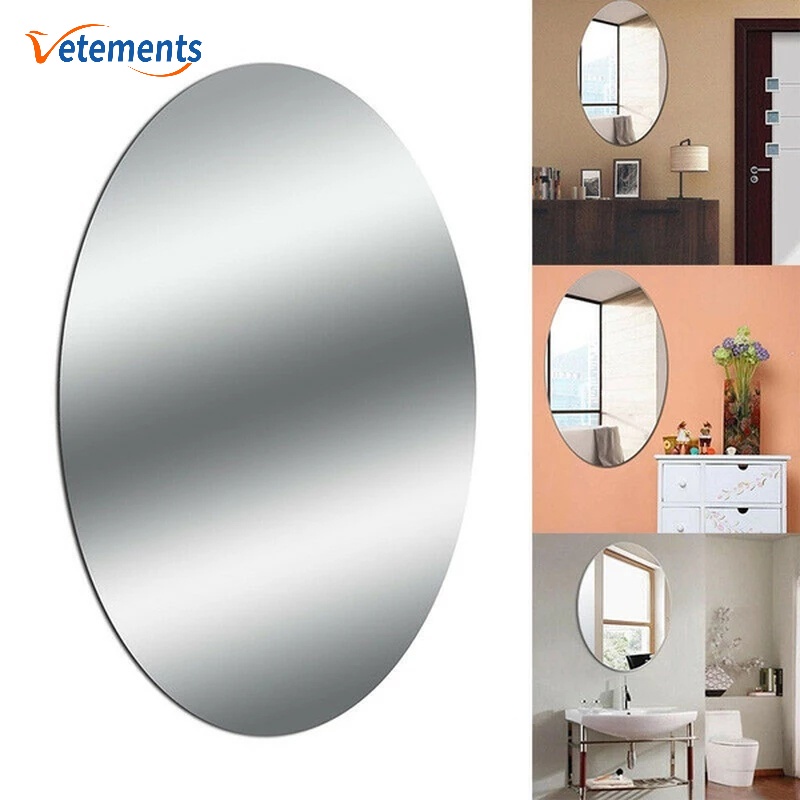 2 Styles Oval Rectangle Acrylic Mirror Wall Stickers/ DIY Self-adhesive ...
