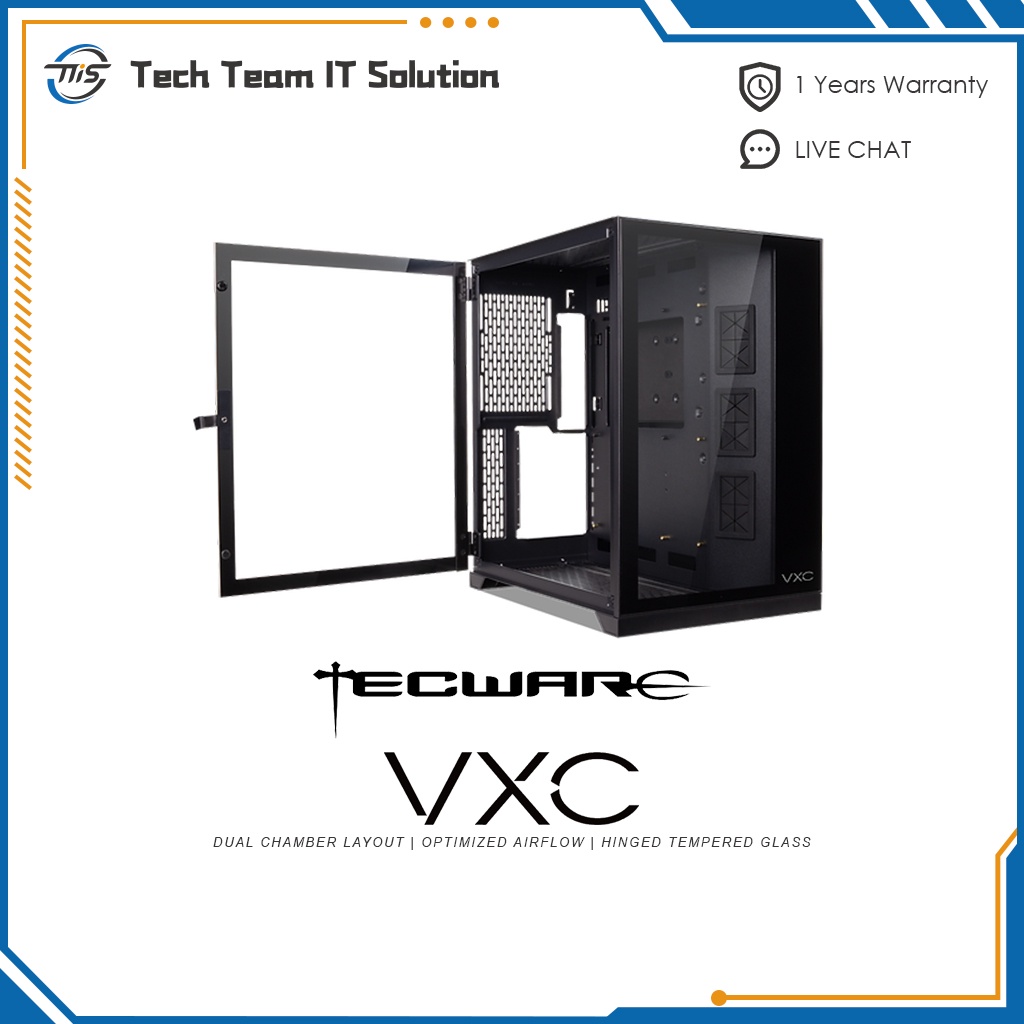 TECWARE VXC TG DUAL TEMPERED GLASS ATX GAMING CASE | Shopee Malaysia