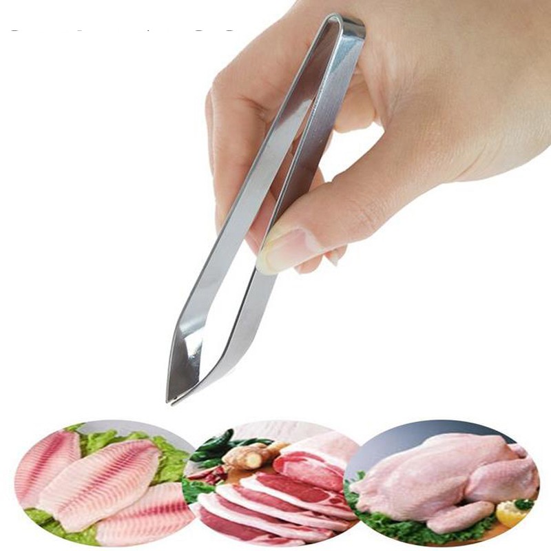 Stainless Steel Fish Bone remover Fishbone Tweezers Tongs Practice Skin ...