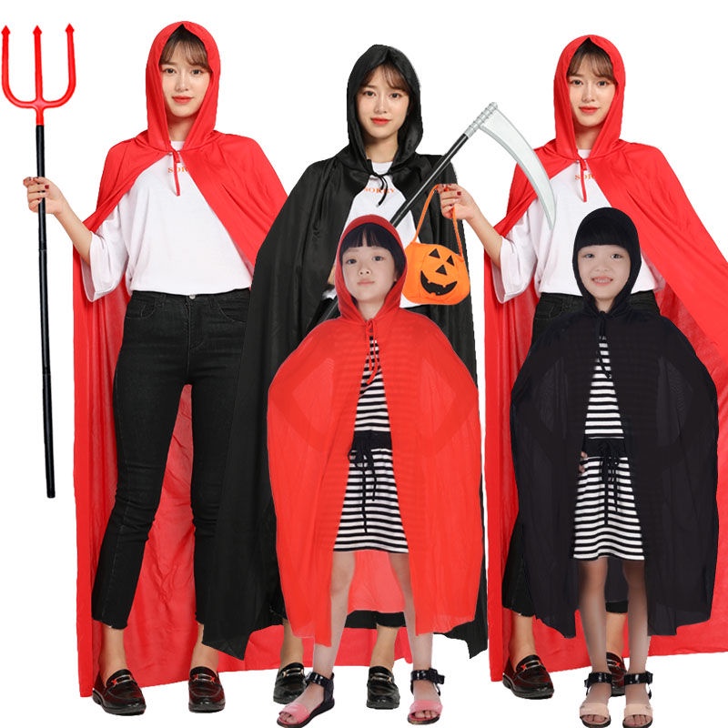 Lin Fang Halloween Dress Up Costume Grim Reaper Cloak Witch Child Adult ...