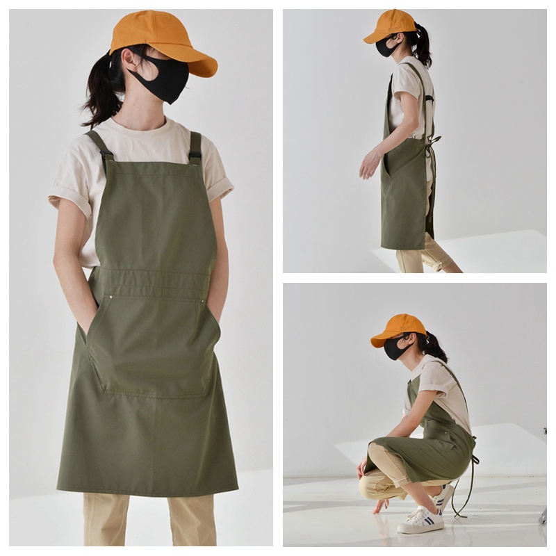 Ready Stock New Japanese and Korean style waterproof apron canvas apron ...
