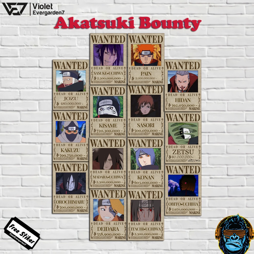 HIASAN DINDING Akatsuki X DEMONS SLAYER BOUNTY POSTER/ TRENDY WALL ...