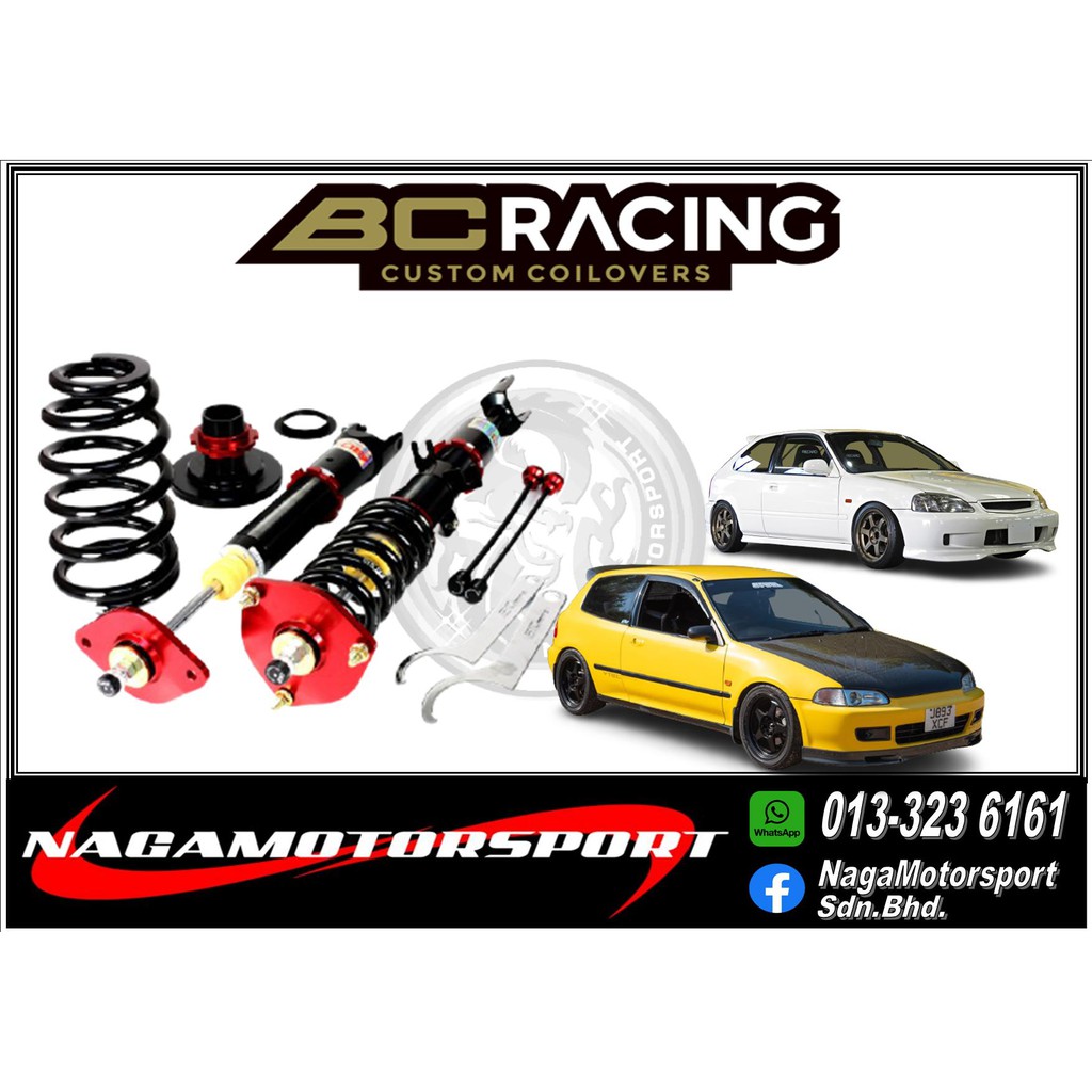 ADJUSTABLE BC RACING V1 HONDA CIVIC EG,CIVIC EK BC V1 ADJUSTABLE HI LOW ...