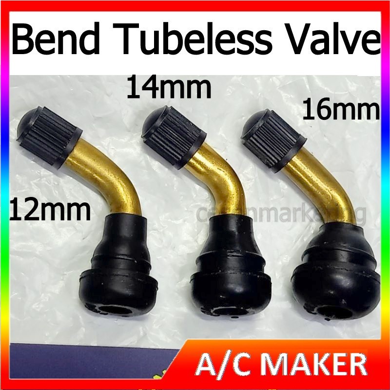 Bend Tubeless Valve Kepala Rubber Getah Bengkok Wheel Tire Tayar Tyre e ...