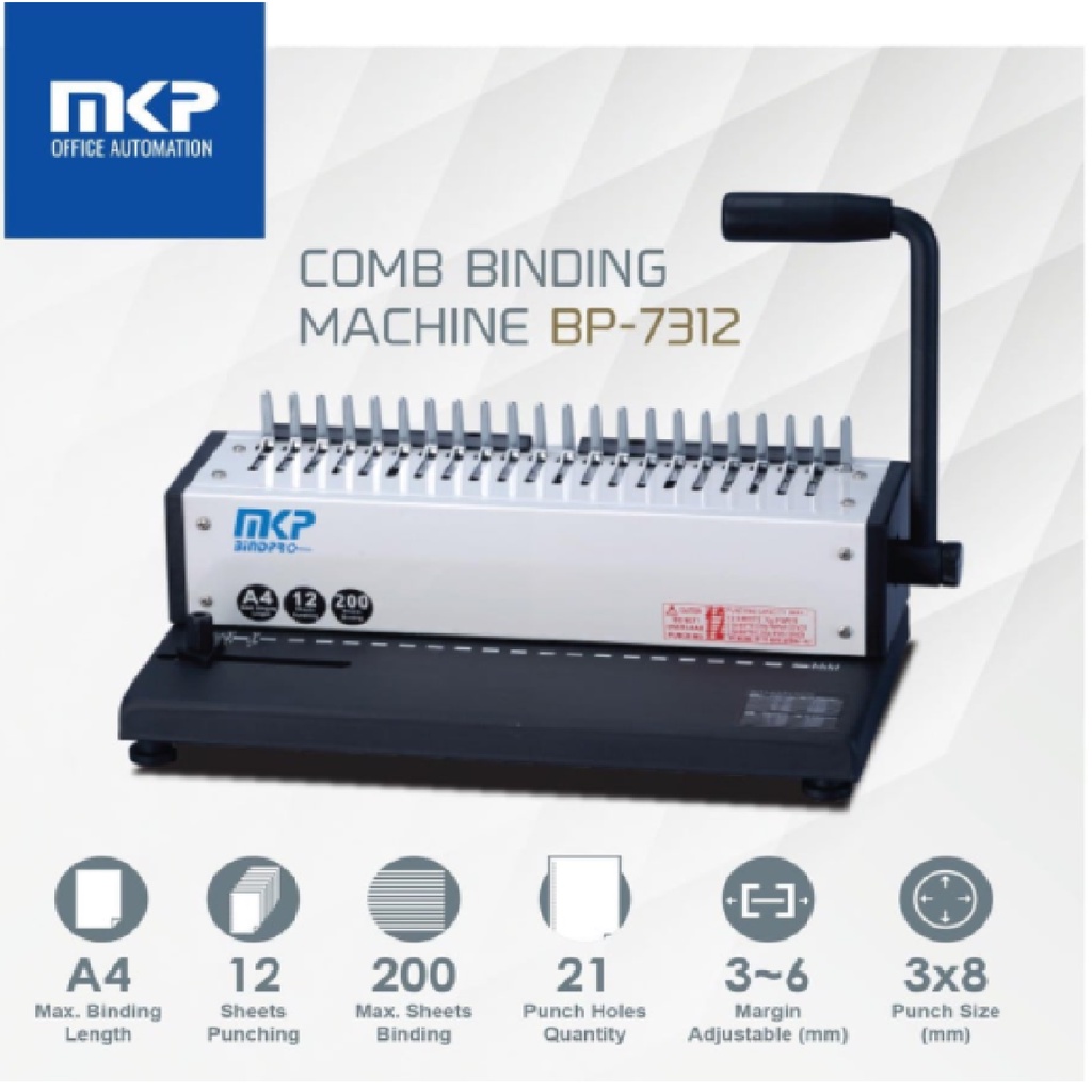 MKP Comb Binding Machine BP-7312 A4 (12 sheets) | Shopee Malaysia