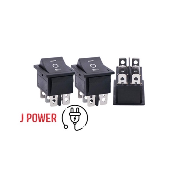 2Pcs Rocker Switch Black DPDT ON/OFF/ON 6 PIN 15A/250VAC 20A/125VAC ...