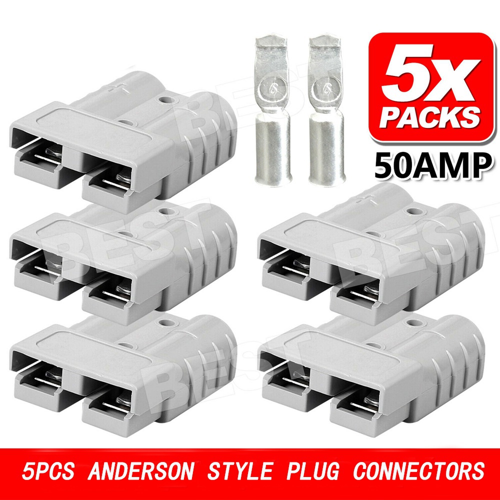 5Pcs Anderson Style Plug Connectors DC Power Tool 50 AMP 6AWG 12-24V ...