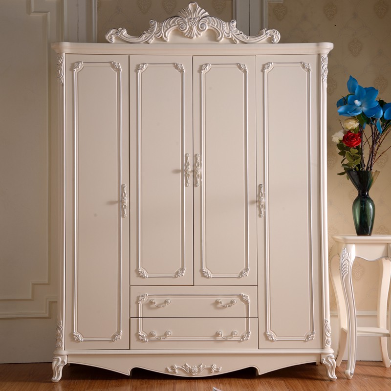 Noble European Style Wardrobe Set Modern 4-Door Bedroom Open Door ...