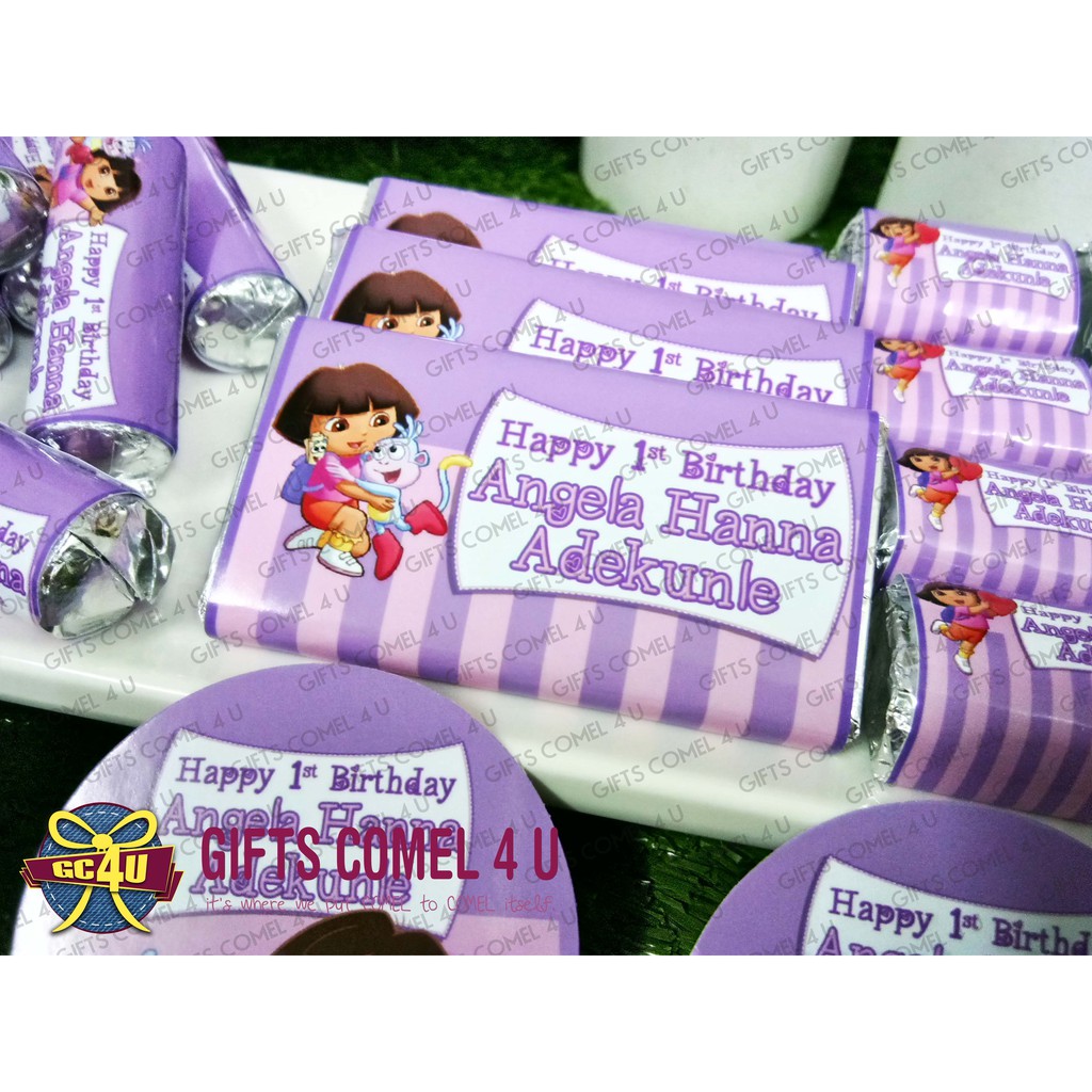 Coklat Wrapper Personalised Theme *Dora The Explorer* Custom Chocolate ...