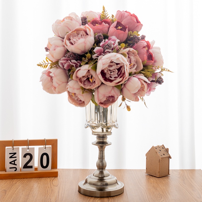 Large Classical European Peony Artificial Flowers Wedding Decoration ...