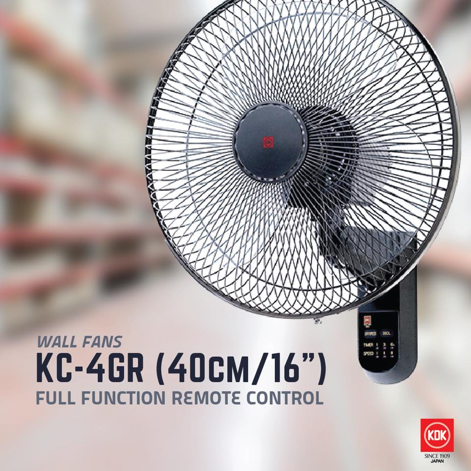 KDK KC4GR KU408 Deka WF58 WF68 16" 3 Blades Remote Control Wall Fan Kdk ...