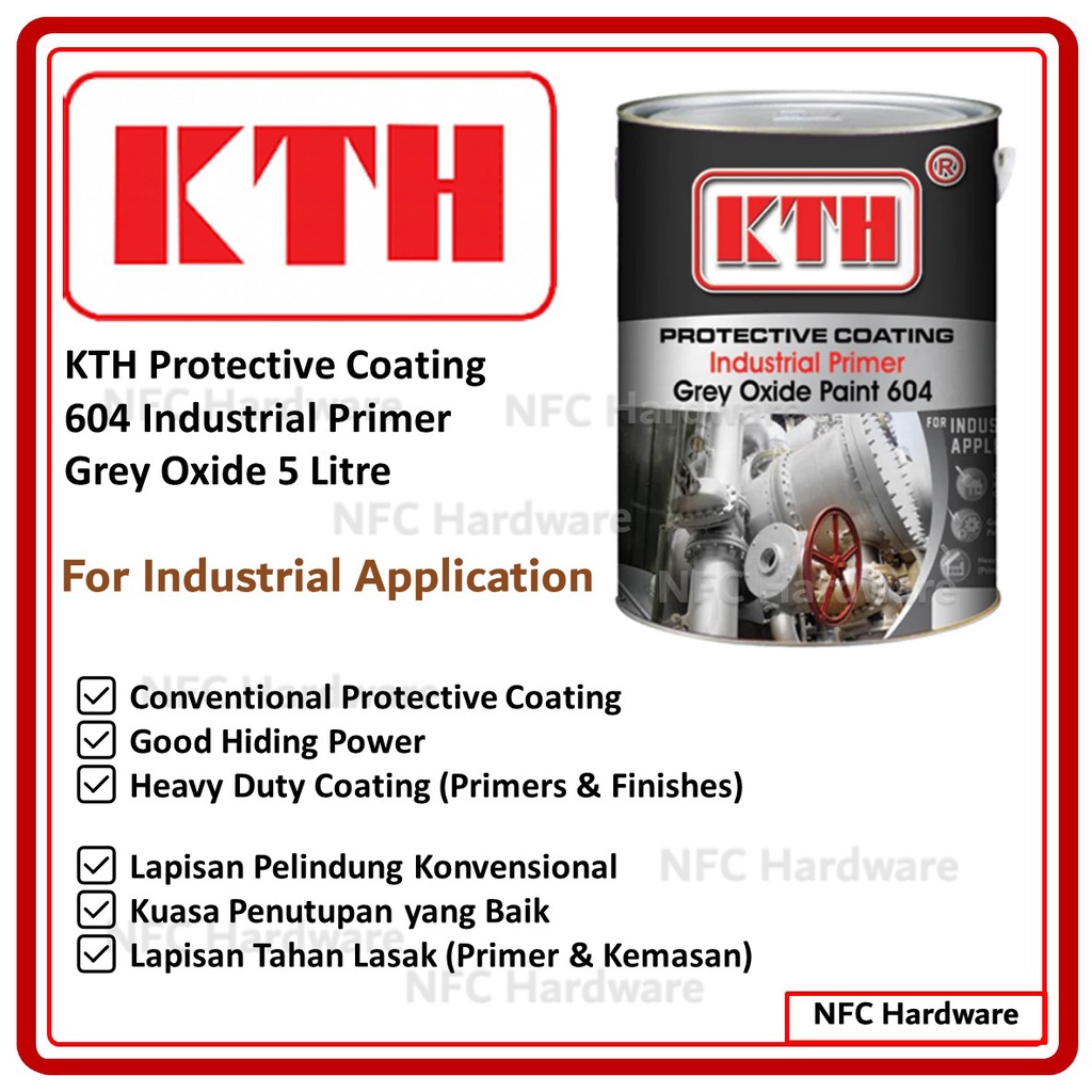 KTH 604 Grey Oxide Primer Protective Coating 5 Litre | Shopee Malaysia