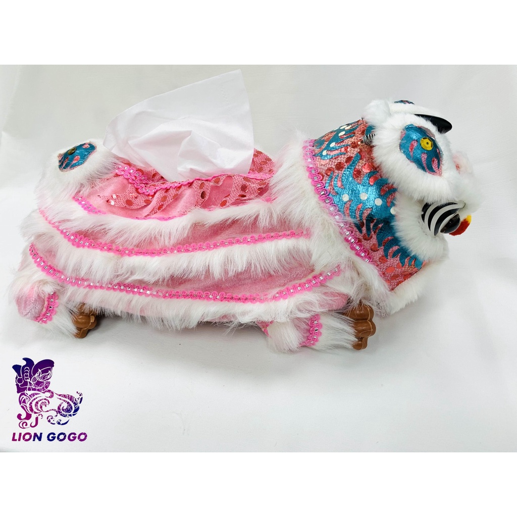 Lion Dance Tissue Box 纸巾狮 handmade cardboard lion dance head decoration ...