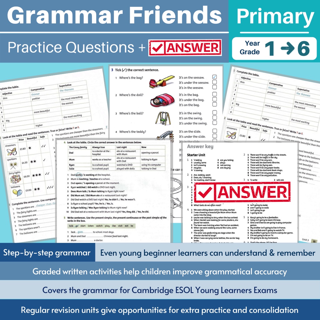 43O🟨 Grammar Check Workbook With Answer Year 1 - Year 6 English Grammar ...