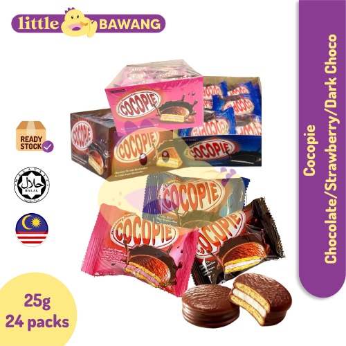 Cocopie Chocolate Strawberry Dark Chocolate 24's x 25g | Shopee Malaysia