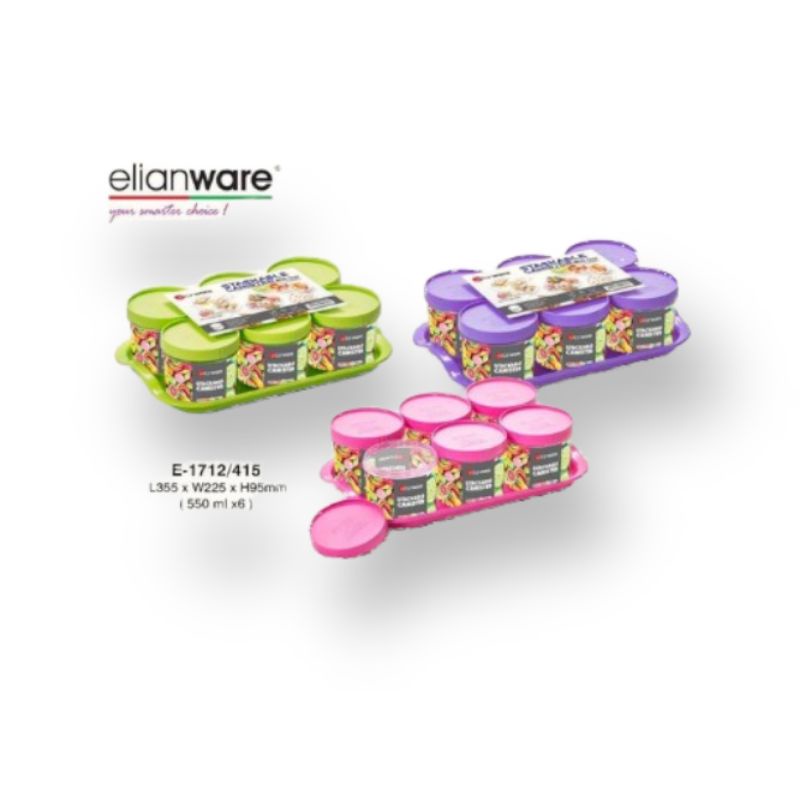 ELIANWARE RAYA SALE round stackable canister with tray / balang kuih ...
