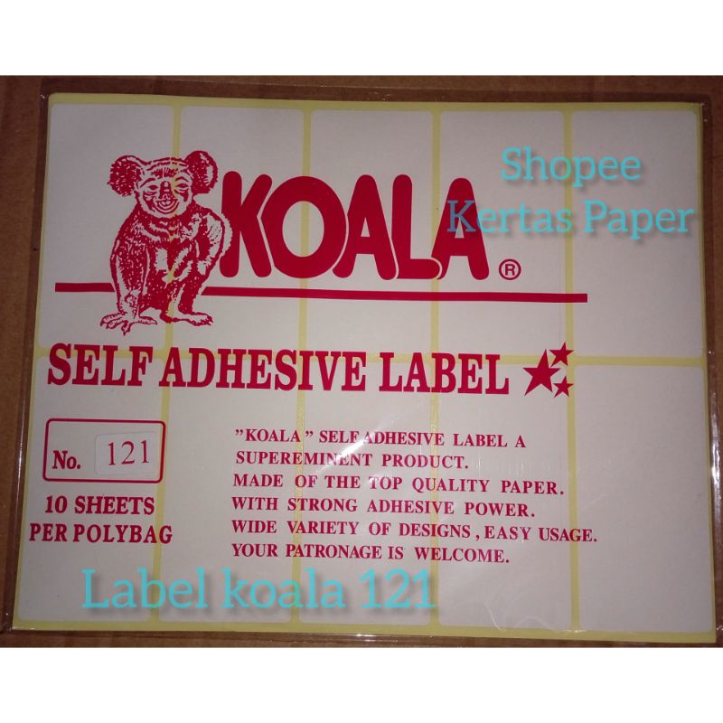 Label 121 self Adhesive label Name Sticker Koala Sticker Name Sticker Invitation hvs Not fox ...