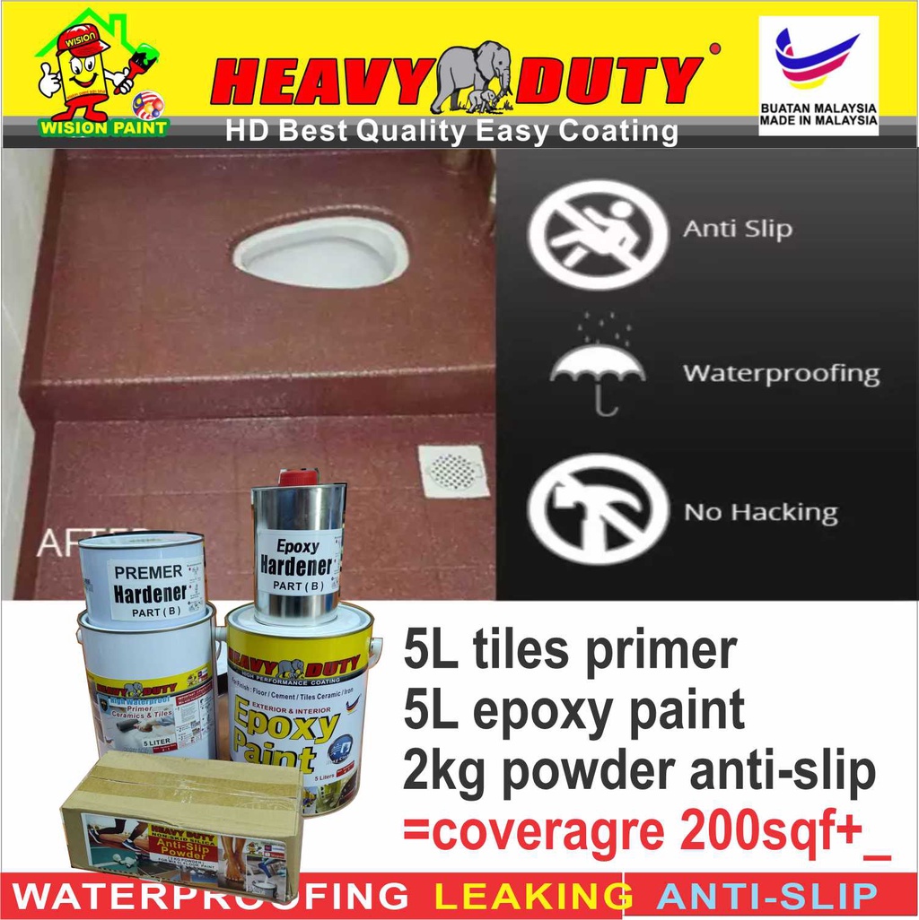 RAL9003 / BIG FULL SET Epoxy Floor Coating ( 5L PRIMER WATERPROOF + 5L ...