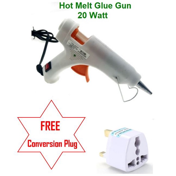 Hot Melt Glue Gun 20 Watt 7 x 200mm Glue Sticks Pistol Silikon Gam for ...