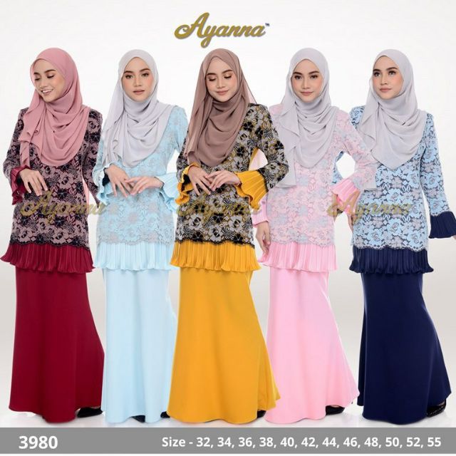 BAJU KURUNG AYANNA ASYURA LACE PLUS SIZE | Shopee Malaysia
