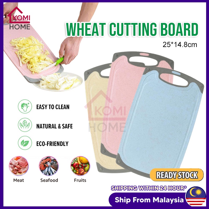 Wheat Straw Antibacterial Chopping Board Kitchen Cutting Board Sided ...