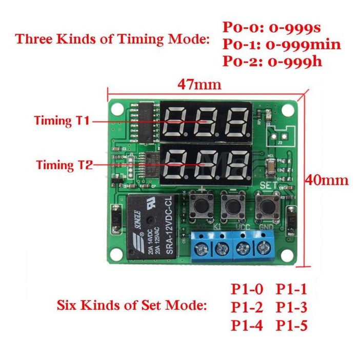 Dc 12v Dual Led Multifunction Cycle Delay Timer Control Relay Module | Shopee Malaysia