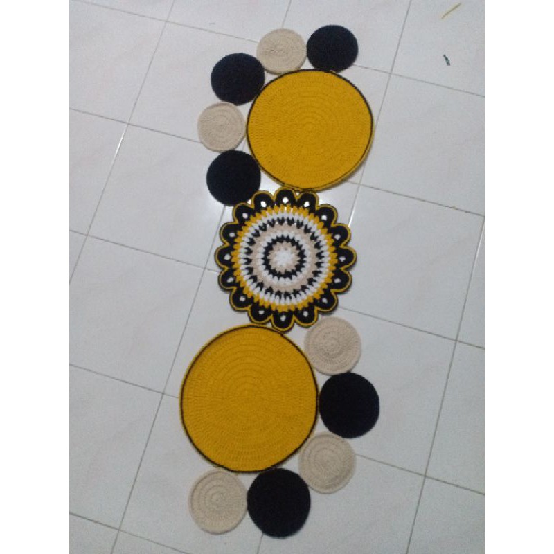 Lapik pinggan alas meja design 2 table runner 100% handmade | Shopee ...