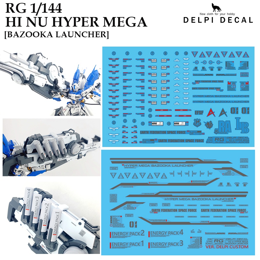 [DELPI DECAL] 148-149 WATER DECAL RG 1/144 HI NU HYPER MEGA BAZOOKA ...