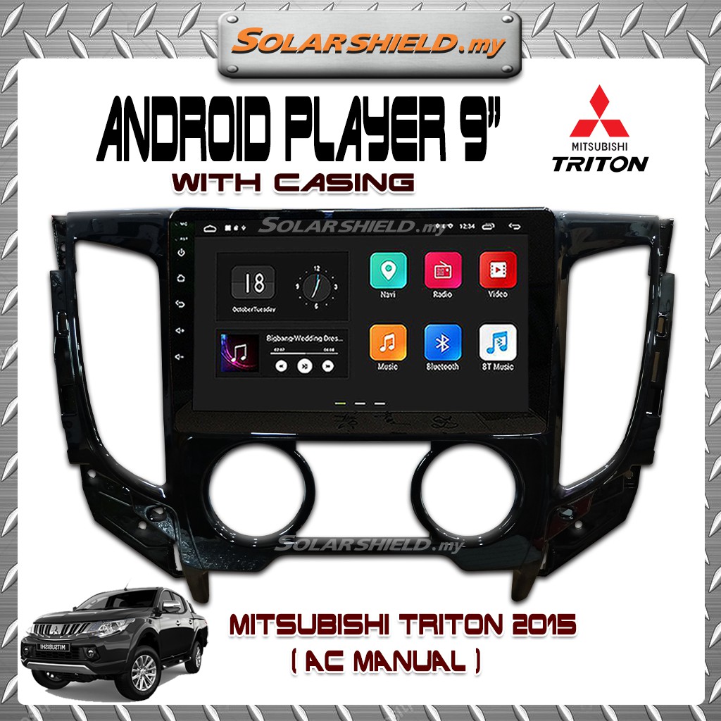 Mitsubishi Triton 2015 9'' Android Player GPS Waze Android 8.1 Wifi GPS ...