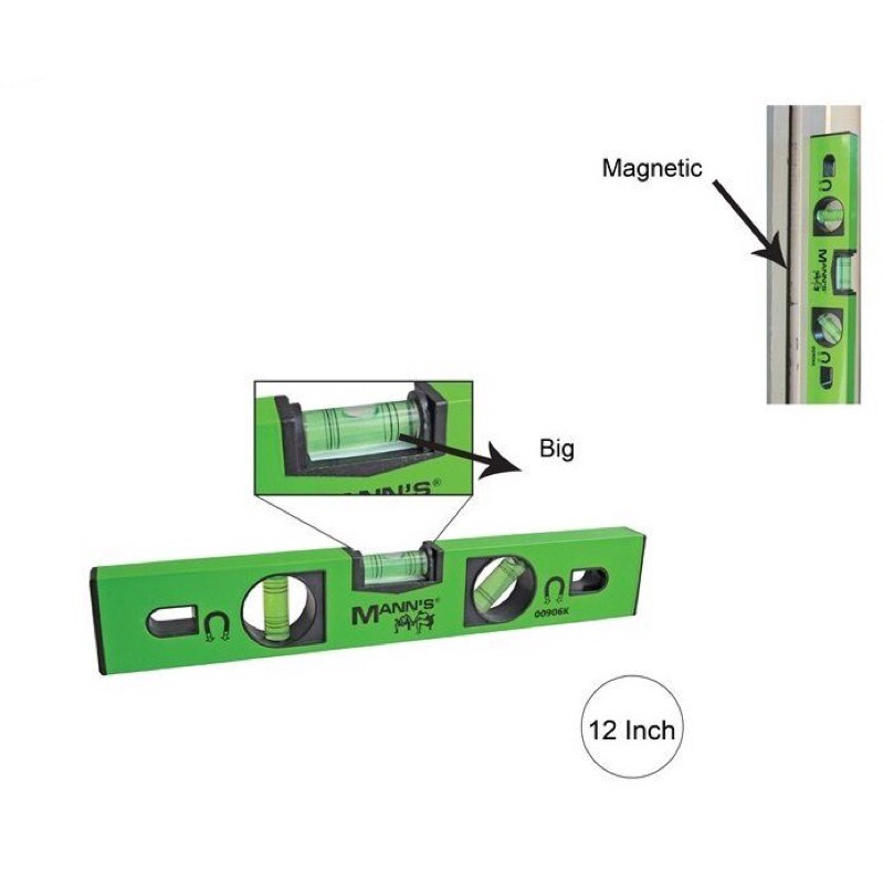 MN 12” Premium Aluminum Water Level Magnetic - 00906K | Shopee Malaysia