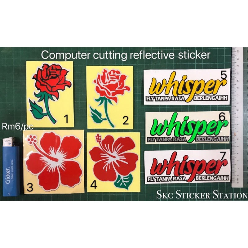 Rose Designs/Whisper Ayat Perkataan Sticker Cutting Overlapping ...