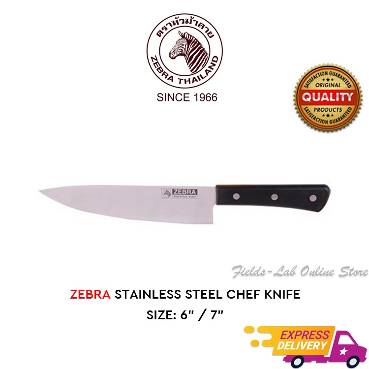 (100% ORIGINAL) ZEBRA Stainless Steel Chef Knife (6" / 7") | Shopee ...