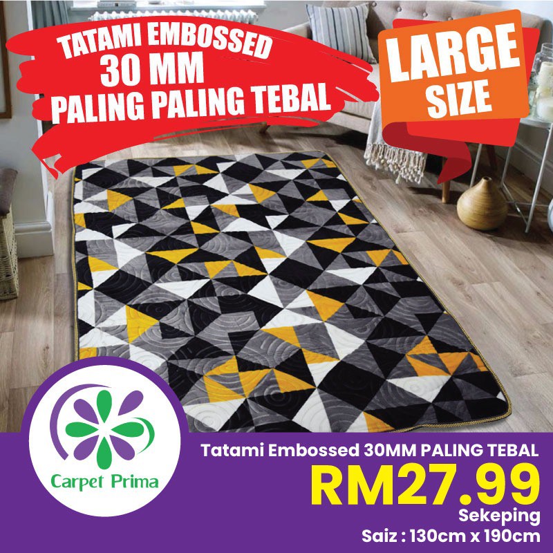 TATAMI EMBOSSED PALING BESAR & PALING TEBAL GEBU SUPER SOFT (30MM ...