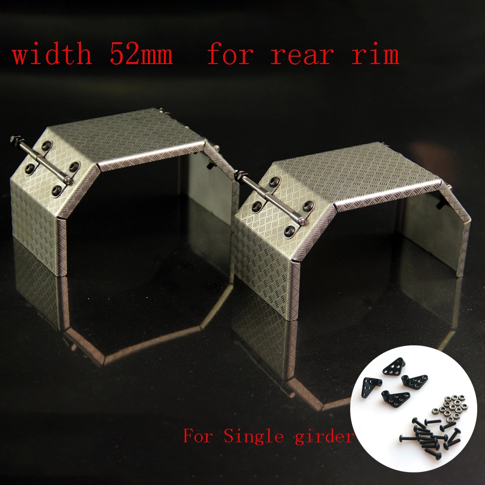 1 Pair Metal Stainless Steel Fender Wheel Covers For 1/14 Tamiya RC ...