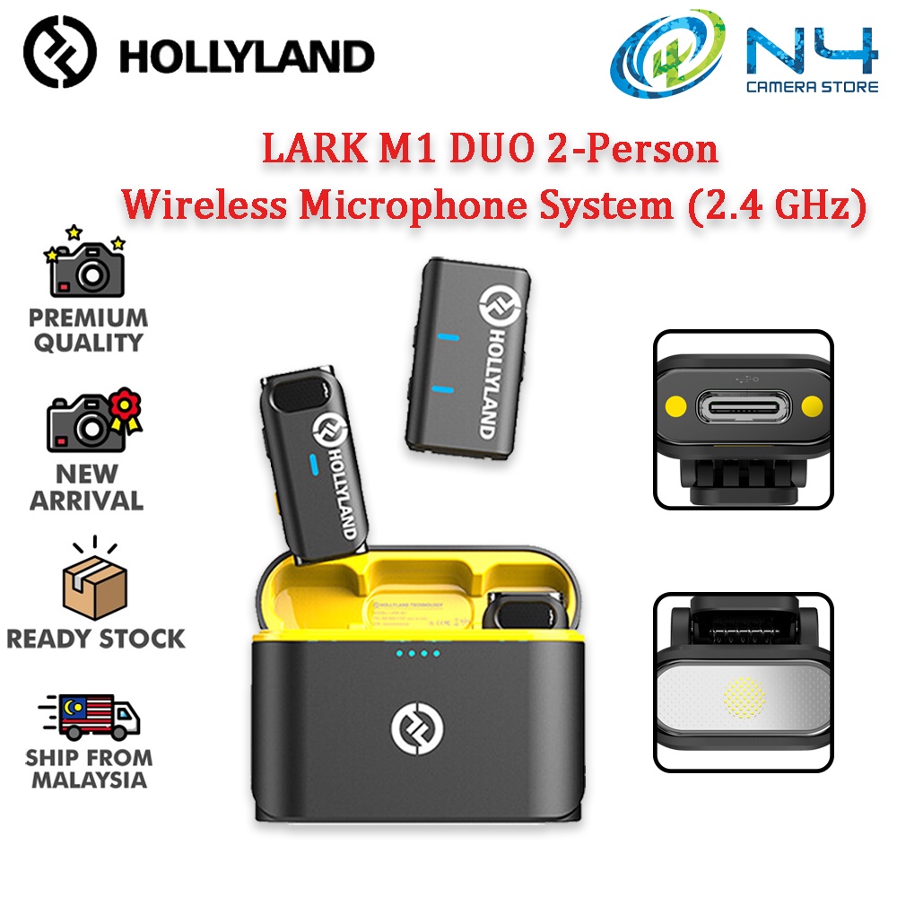 Hollyland LARK M1 DUO 2-Person Wireless Microphone System (2.4 GHz) | Shopee Malaysia
