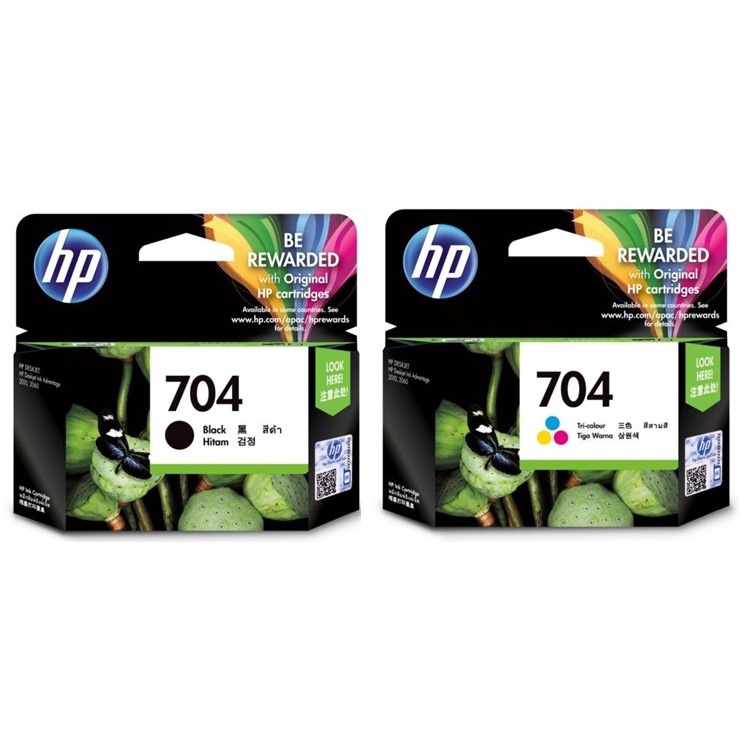 HP 704 BLACK / TRI-COLOUR INK CARTRIDGE(100% ORIGINAL GENUINE)(EXPIRED ...