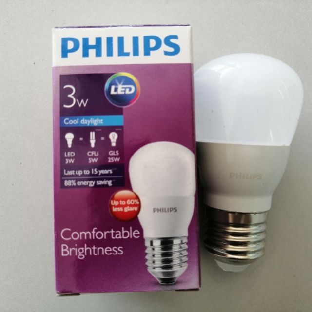 PHILIPS LED 3W E27 COOL DAYLIGHT BULB | Shopee Malaysia