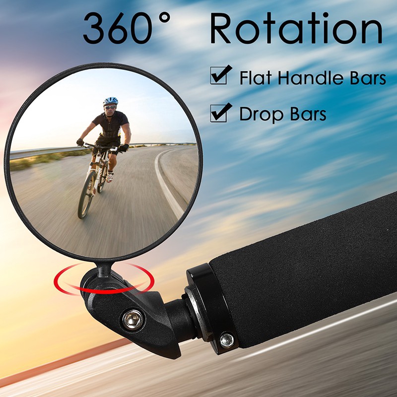 Bike Rearview Mirror 360 Rotation Adjustable Wide Angle Cycling Rear ...