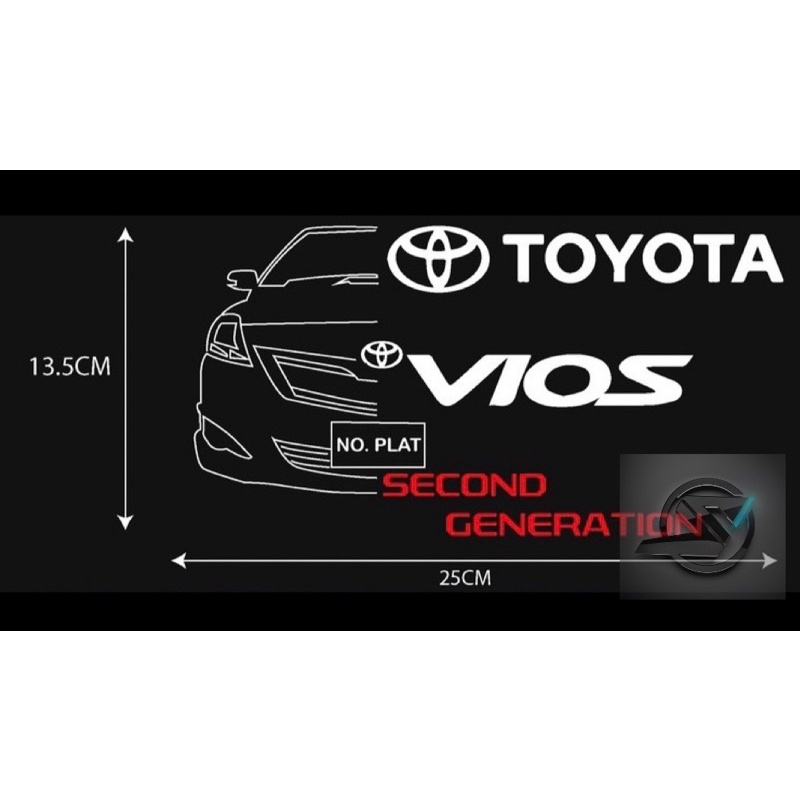 (Ready Stock) S715# Toyota Vios Second Generation Car Sticker | Shopee ...