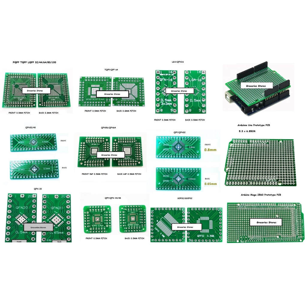 QFP TQFP LQFP FQFP SOP SSOP QFN LFCSP 16 20 32 40 44 56 64 80 100 to DIP 2.54mm Through Hole ...