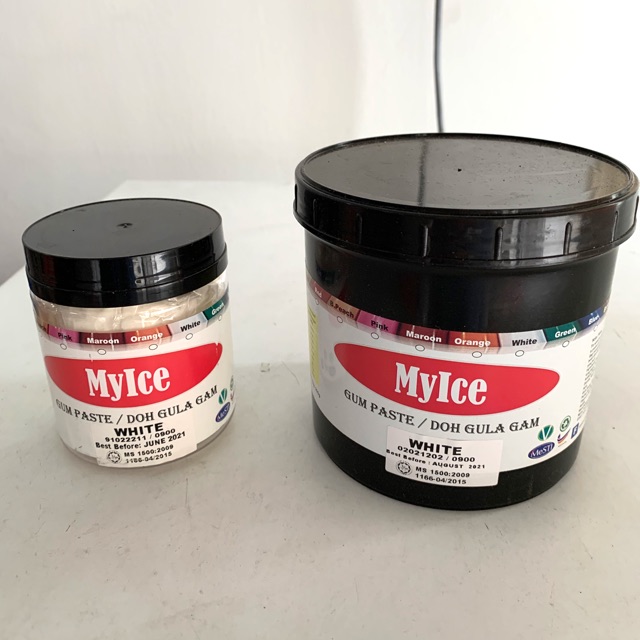 White Black Red Green Purple Blue My Ice Gum Paste Doh Gula Gam 1kg ...