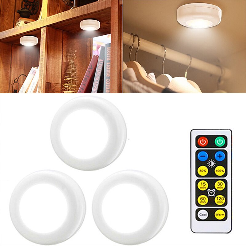 Cabinet Light Wireless Dimmable Touch Sensor LED Night Lamps Battery ...