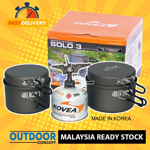 COOKING SET KOVEA SOLO 3 WITH TITANIUM STOVE | Shopee Malaysia